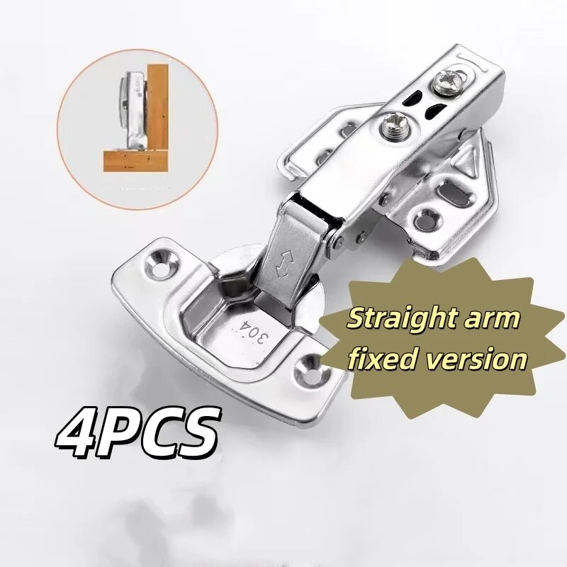 Комплект Из 2 Стальных Гидравлических Петель Для Дверей Шкафов С Доводчиком, Амортизатором И Функцией Плавного Закрывания