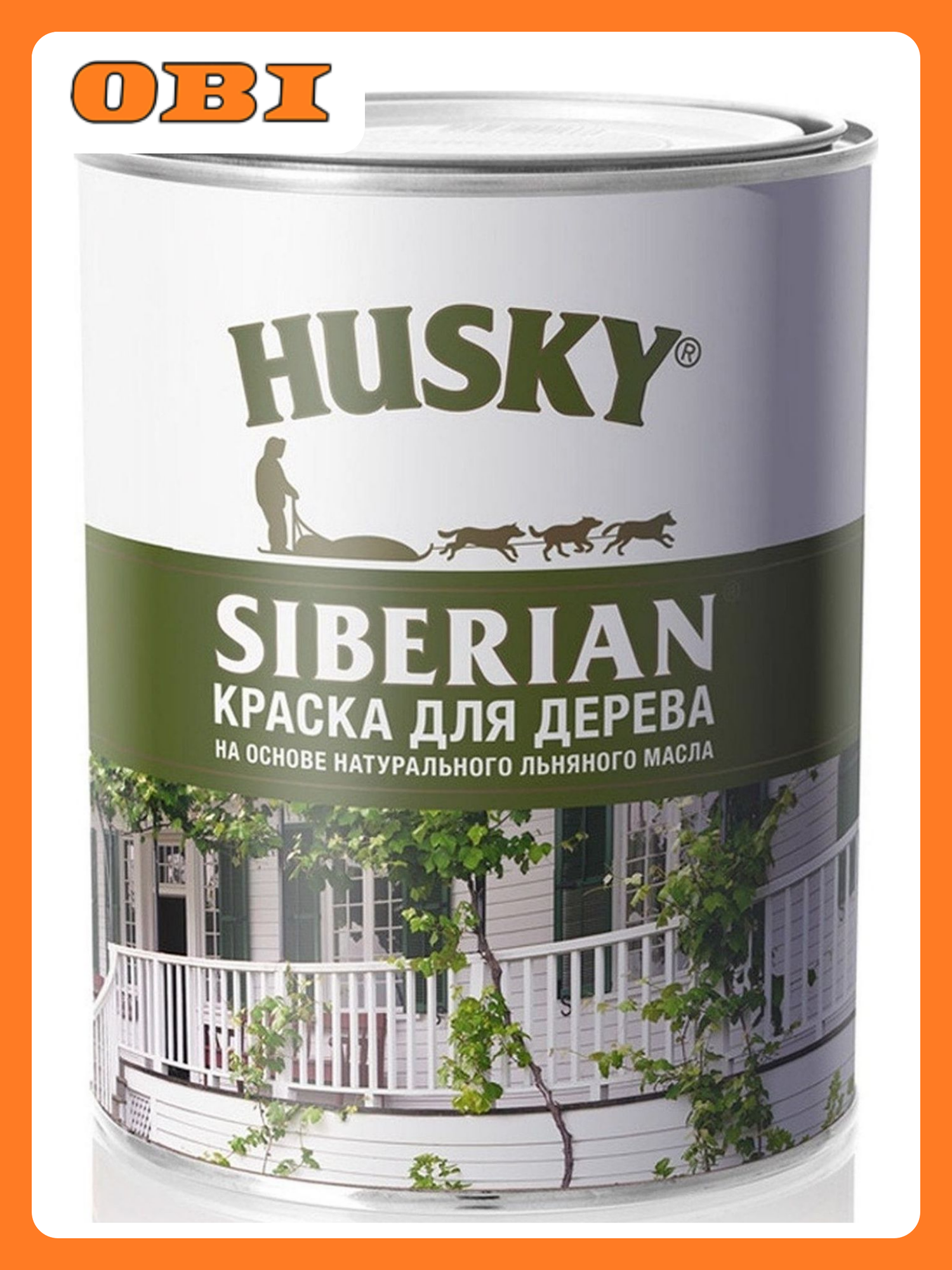 Краска фасадная по дереву HUSKY Siberian полуматовая белая 0,9 л