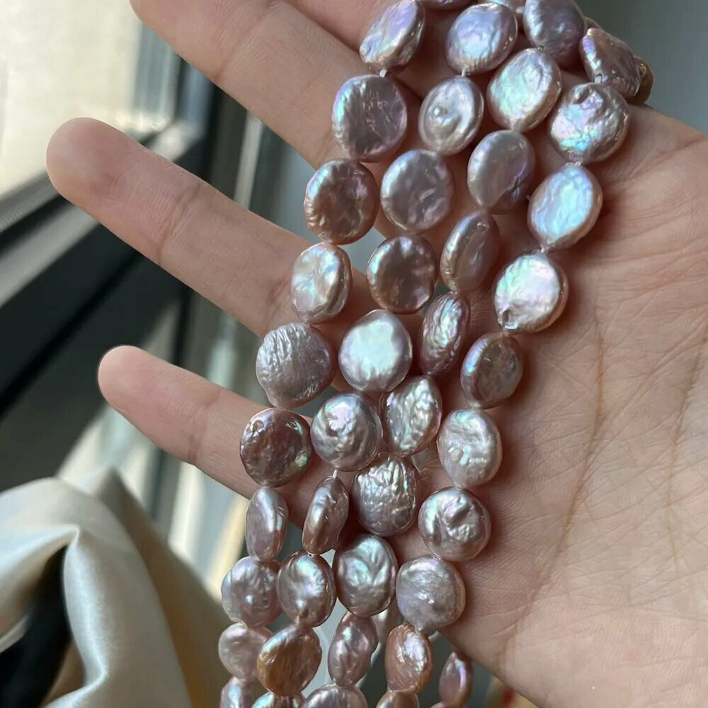 Натуральный барочный жемчуг на нити, готовая заготовка для украшений, натуральный 100%