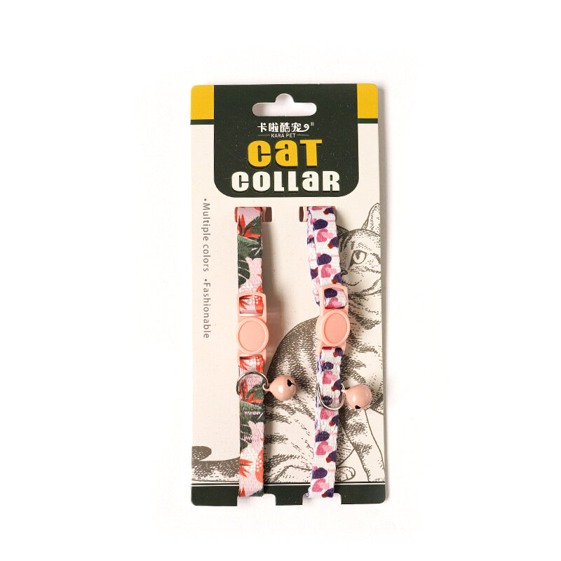 Pet Cat Цепной воротник Тяговая веревка Маленькая свежая розетка в стиле Регулируемая с колокольчиком в стиле Цвет Два