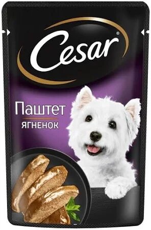 Cesar пауч д/собак паштет Ягненок 80гр