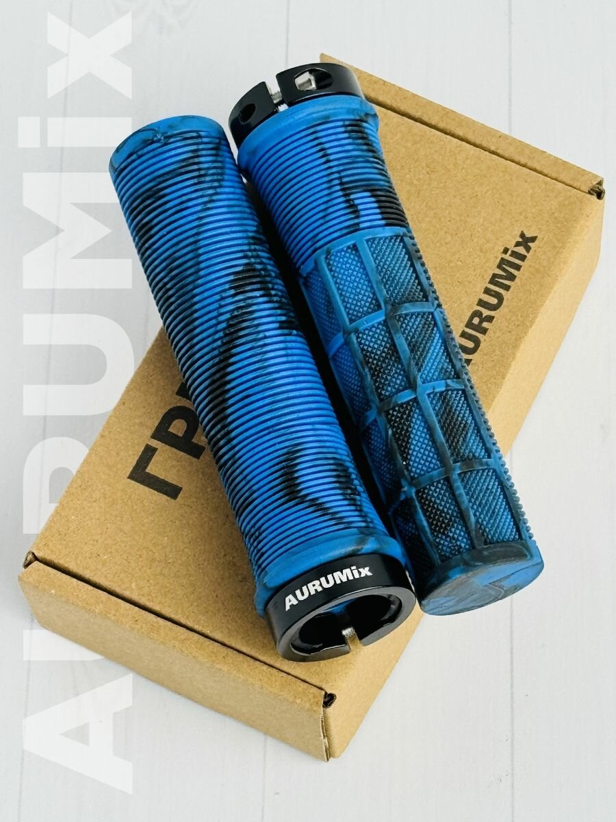 Грипсы AURUMix GRIP Lock 135 мм - Blue/Black
