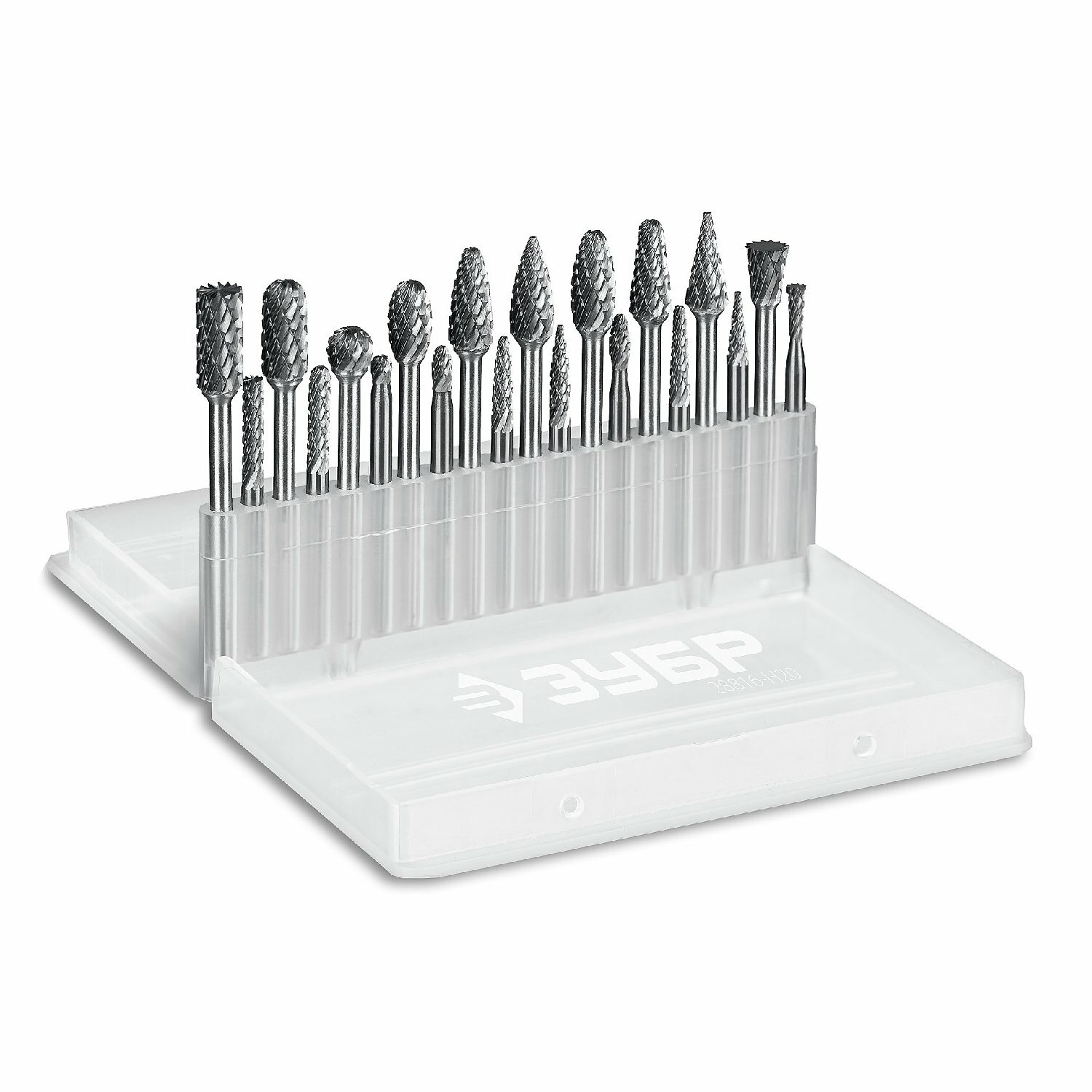 Набор борфрез твердосплавных ЗУБР профессионал 20 шт хвостовик 3 мм