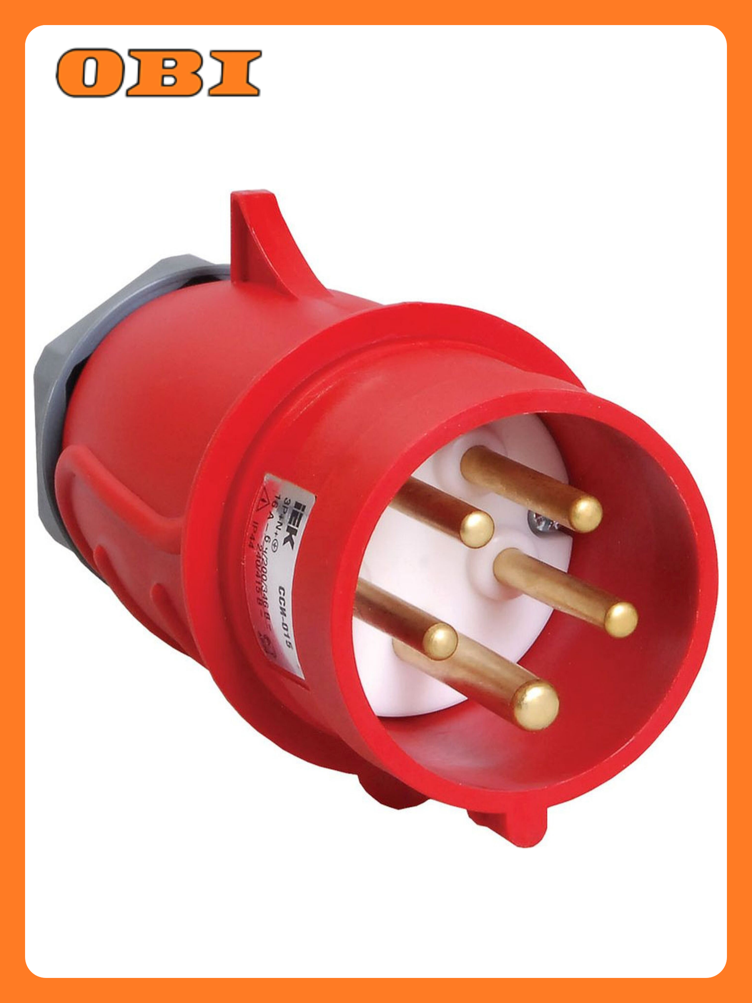 Вилка IEK MAGNUM ССИ-025, 3 полюса, IP44, заземляющий контакт, красная