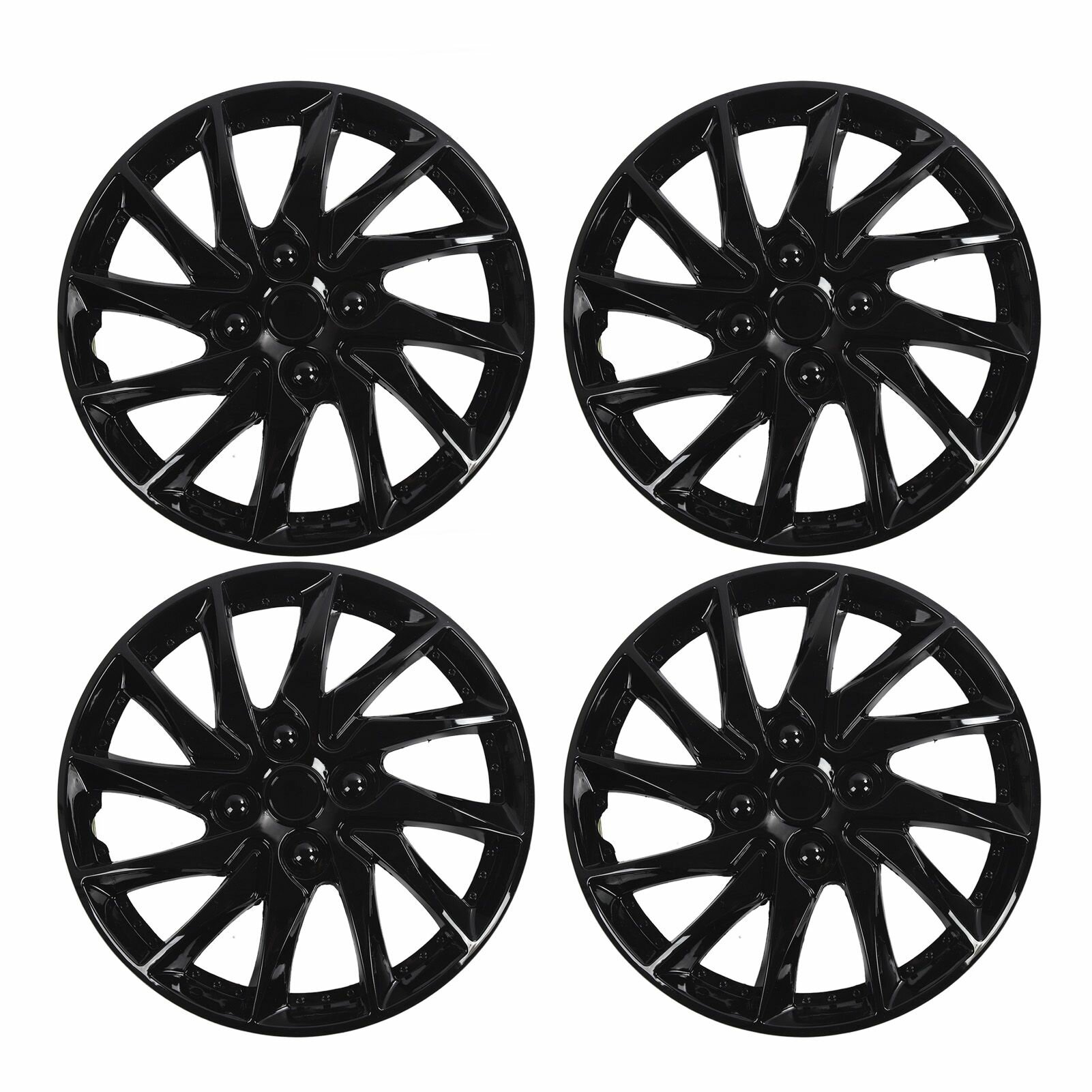 4 шт. 14-дюймовые колпаки ступиц колес, устойчивые к царапинам, универсальные колпаки для колесных дисков для автомобилей, грузовиков, фургонов, черные