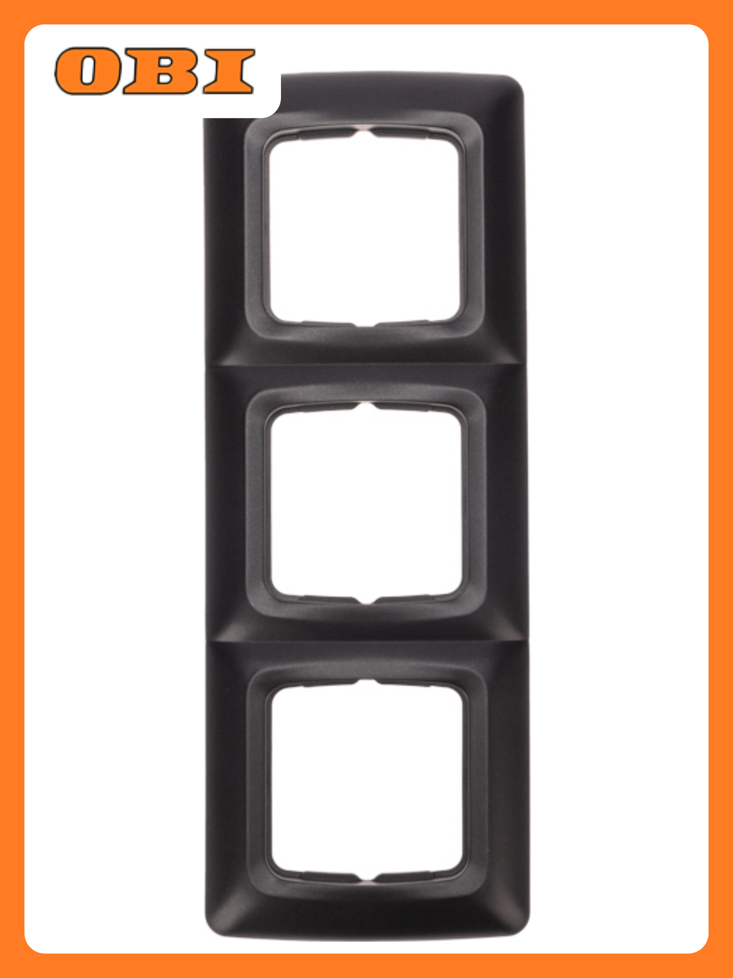 Рамка Kranz DEA, для розеток и выключателей, черный, пластик