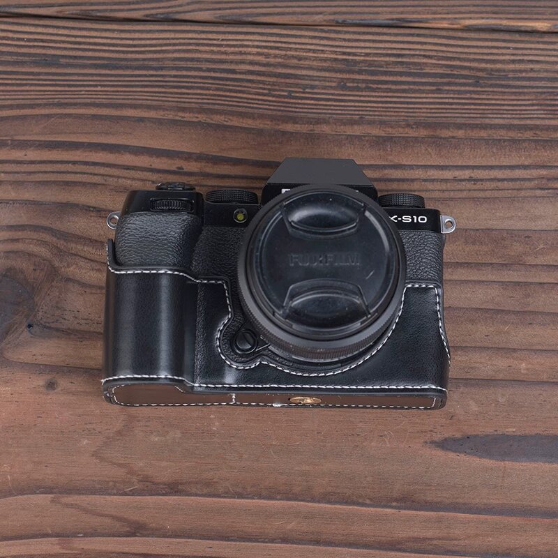 Чехол для Fujifilm XS-10 из черной искусственной кожи с магнитной застежкой без пряжки для надежной защиты
