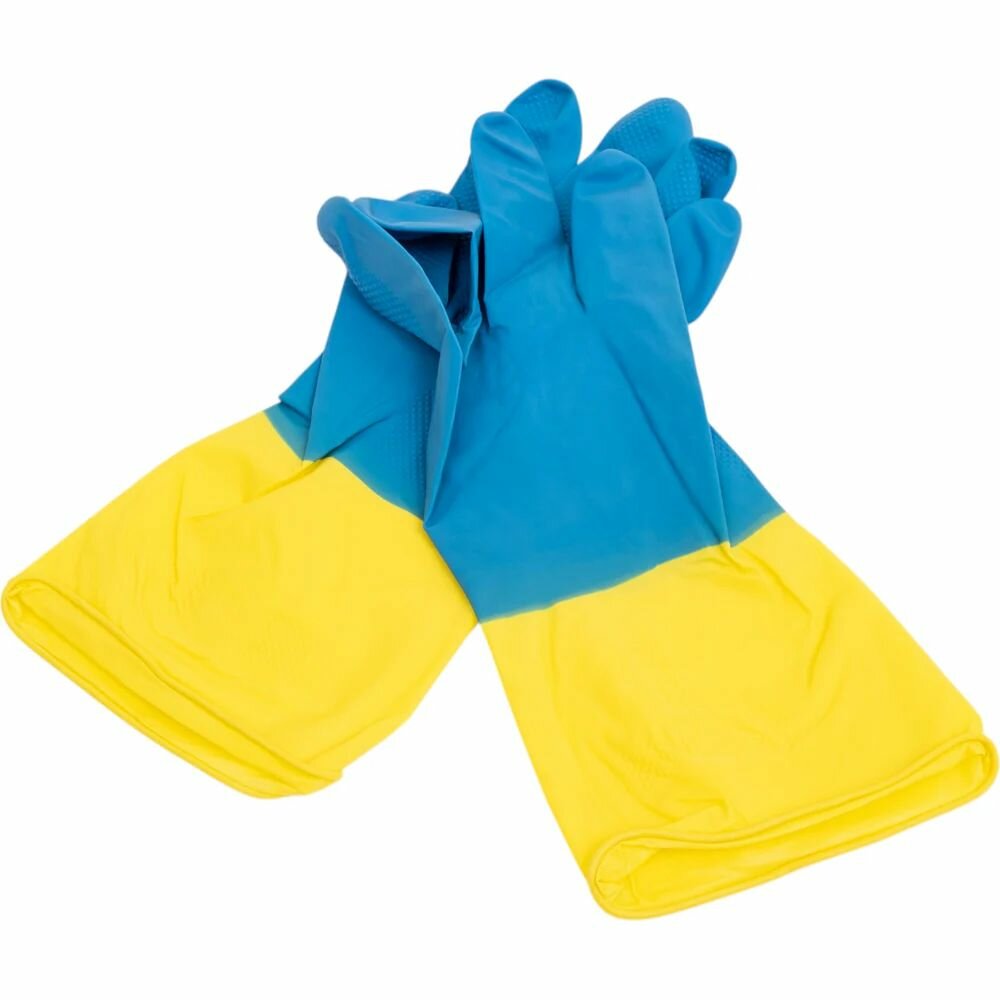 Хозяйственные латексные перчатки Komfi биколор 126924