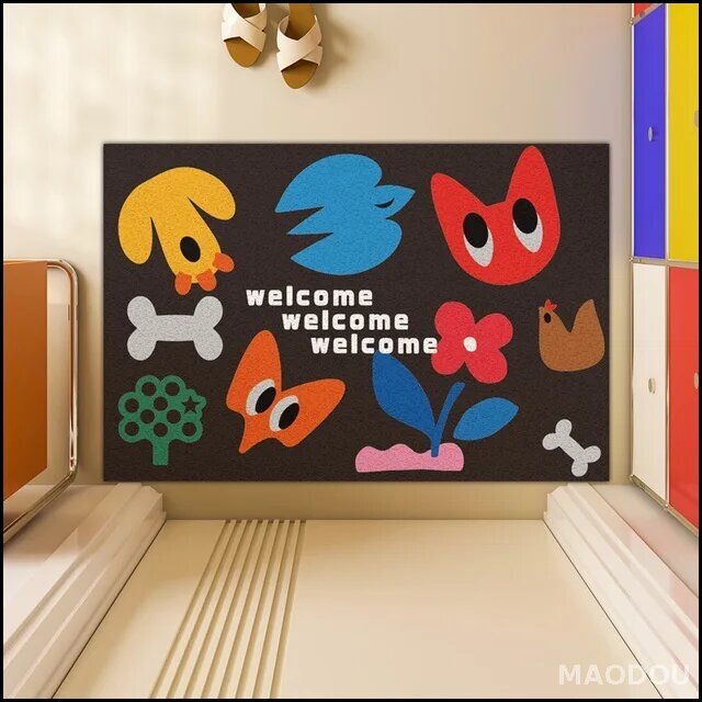 Коврик для входной двери в стиле Ins, нескользящий, легко чистящий, для прихожей, прихожей, домашнего декора, ковер для удаления пыли