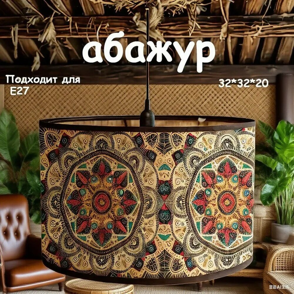 Xiaomi YouPin Абажур в стиле бохо "Мандала" из бамбука для подвесных светильников