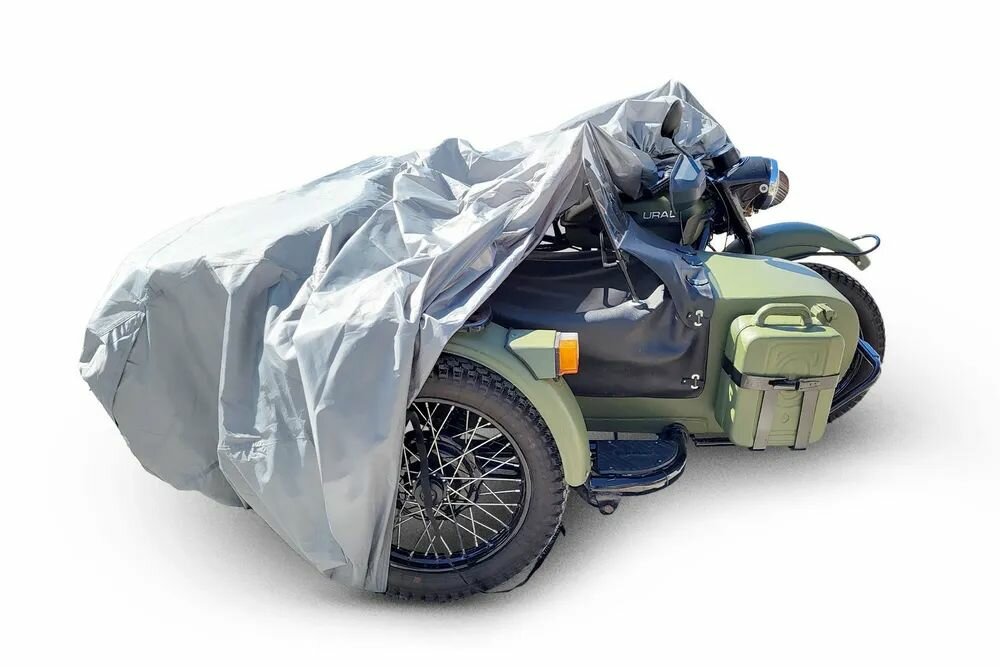 Чехол-тент для квадроцикла / мотоцикла с боковым прицепом (Урал, Днепр) standard Серый