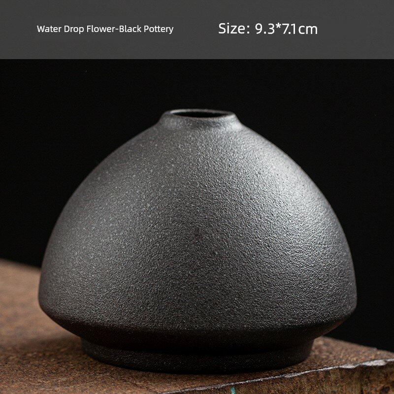 Японская ваза из грубой керамики для сухоцветов, винтажный керамический мини-сосуд для гидропоники в стиле Дзен, декор