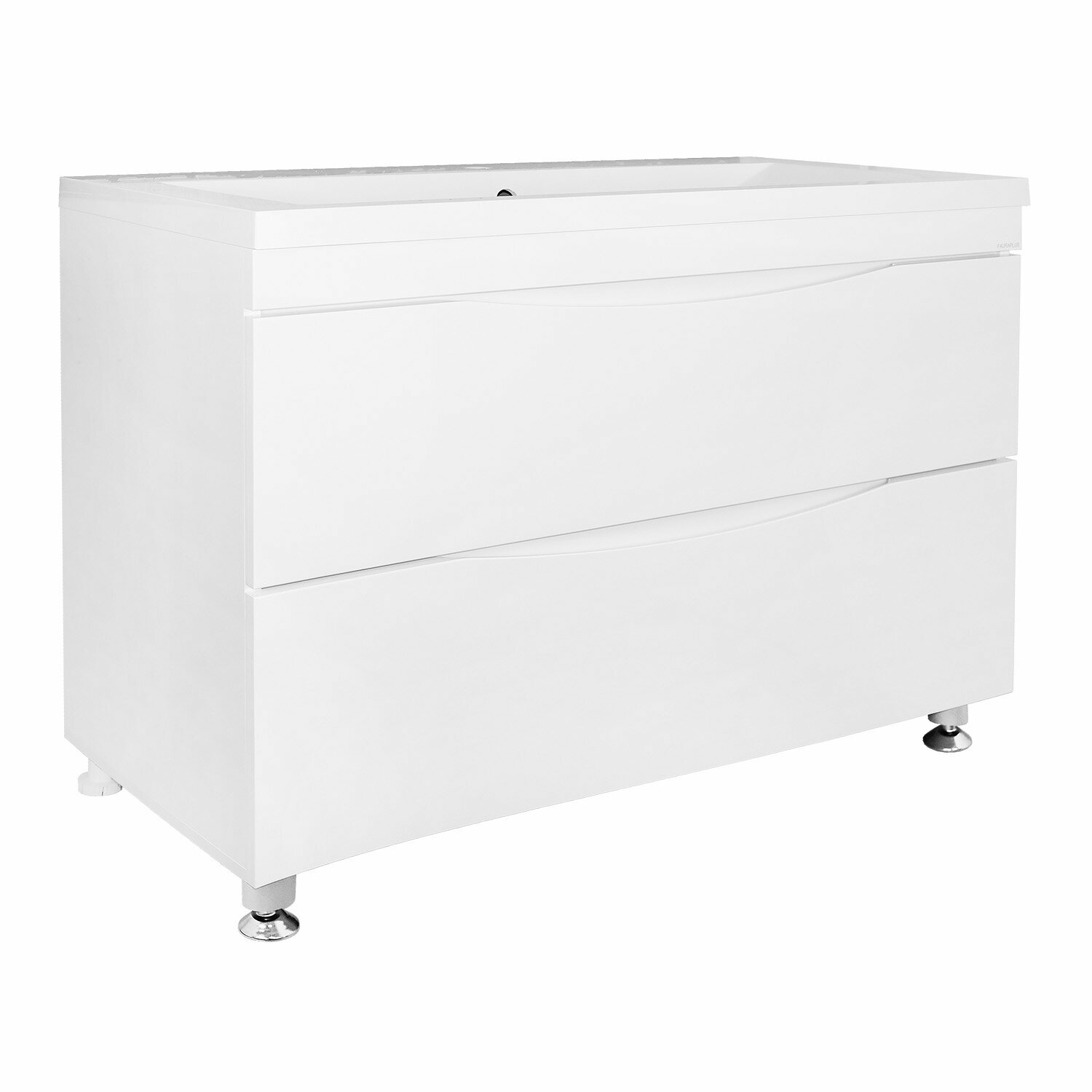 Комплект Тумба напольная Azario Эстима 100 см CS00094590, белый глянцевый с раковиной Астория 100