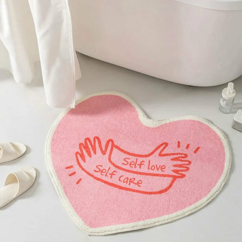 Коврик прикроватный 60х60 см, ковер комнатный сердце, Self Love Self Cake