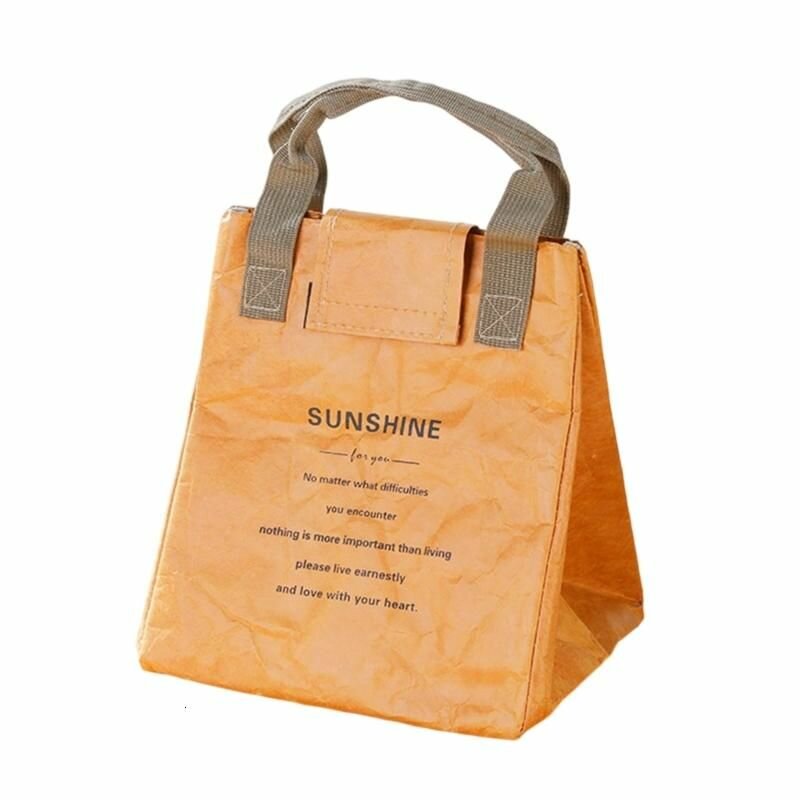 Водонепроницаемый термопакет с алюминиевой фольгой, Кофейный цвет - Стиль письма