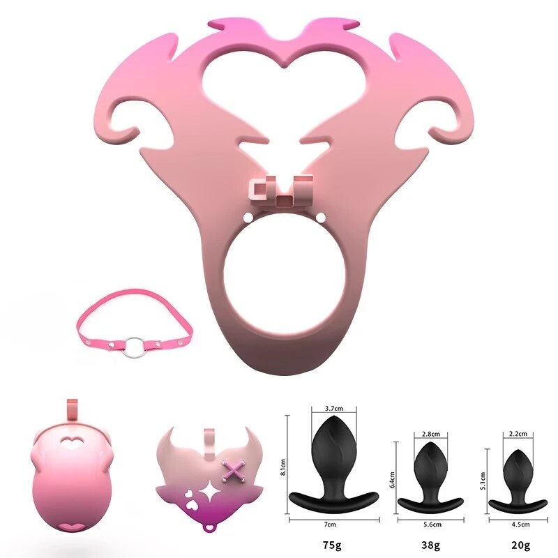 Клетка верности в форме сердца ангела, клетка для члена с поясом верности, устройство для Pink-E