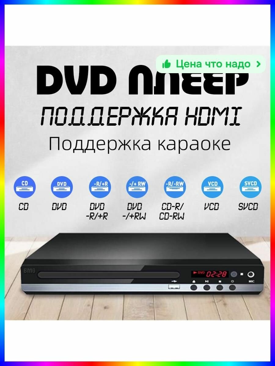 Мини-DVD-плеер с поддержкой 1080P и USB, компактный-Поддерживаемые, форматы