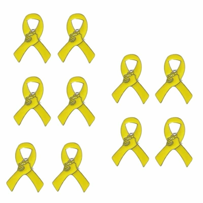 10 шт, значок с бантом из ленты-желтый