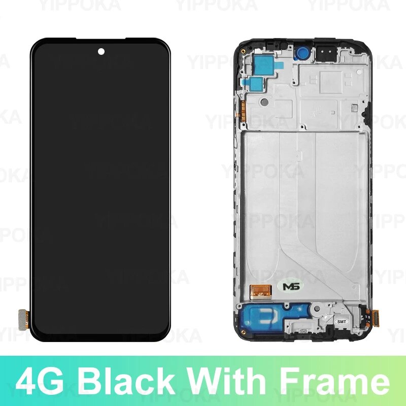 Экран Xiaomi Redmi Note 10 4G, черный с рамкой
