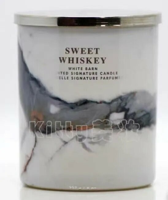 Bath and Body Works Свеча ароматическая "Золотистая амбра, ванильный виски, сладкая клюква", 9 см х 7 см, 1 шт