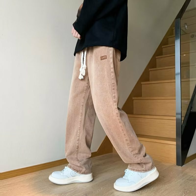 Уличные JYL Джинсы Мужские Осенние Американские Хип-Хоп Винтажные Большие Размеры Папа Деним, Размер_XL