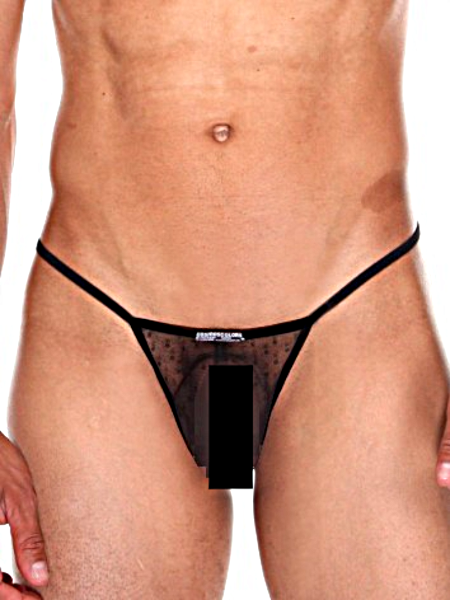 Мужские трусы стринги черные в сетку Cosmos Colors TS01_BT S (44)