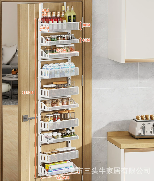 Органайзер для кладовой на дверь，10перегородок, белый, 1 шт.