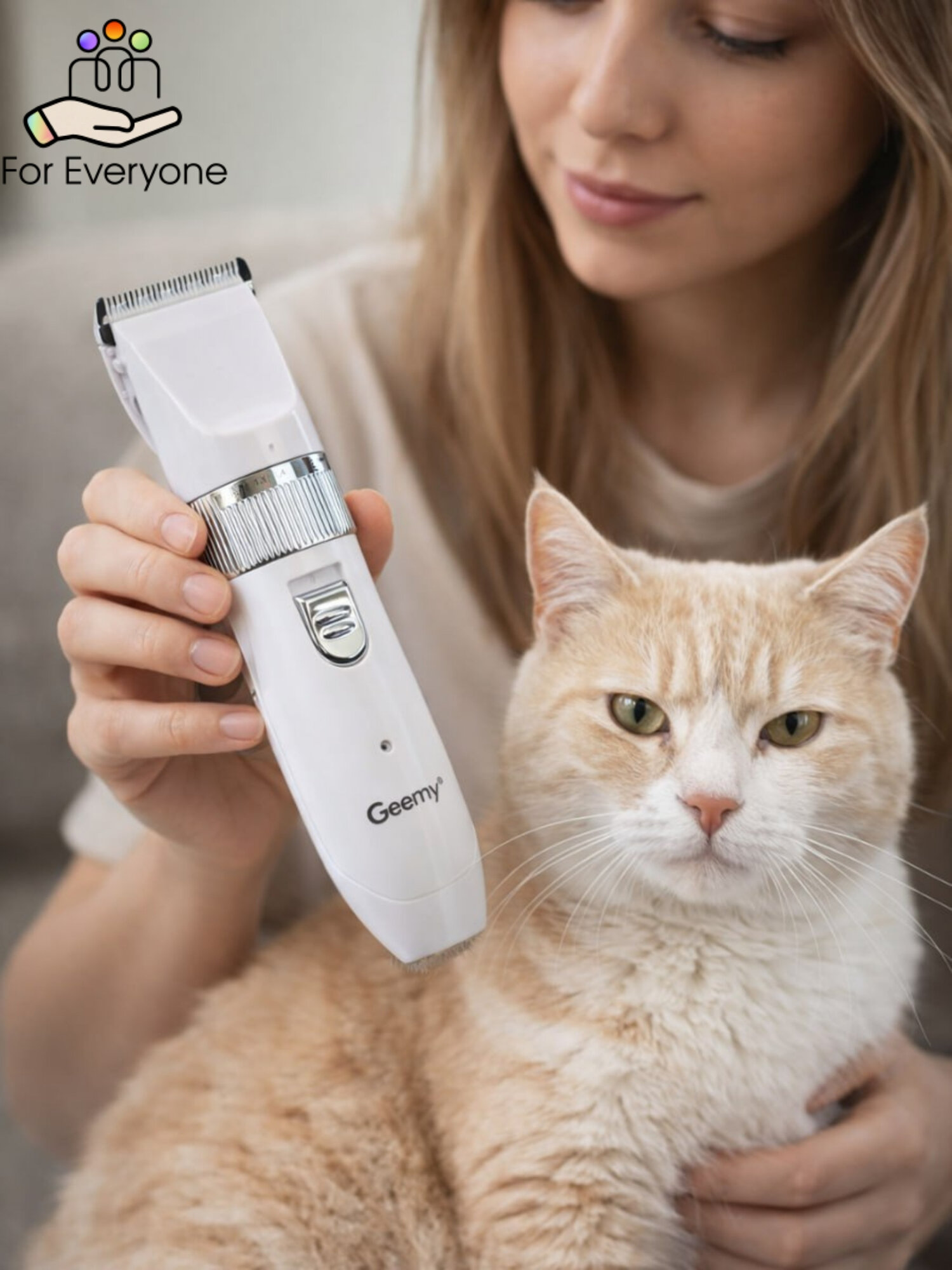 Профессиональная машинка Geemy для стрижки собак и кошек с беспроводным управлением и высокой производительностью