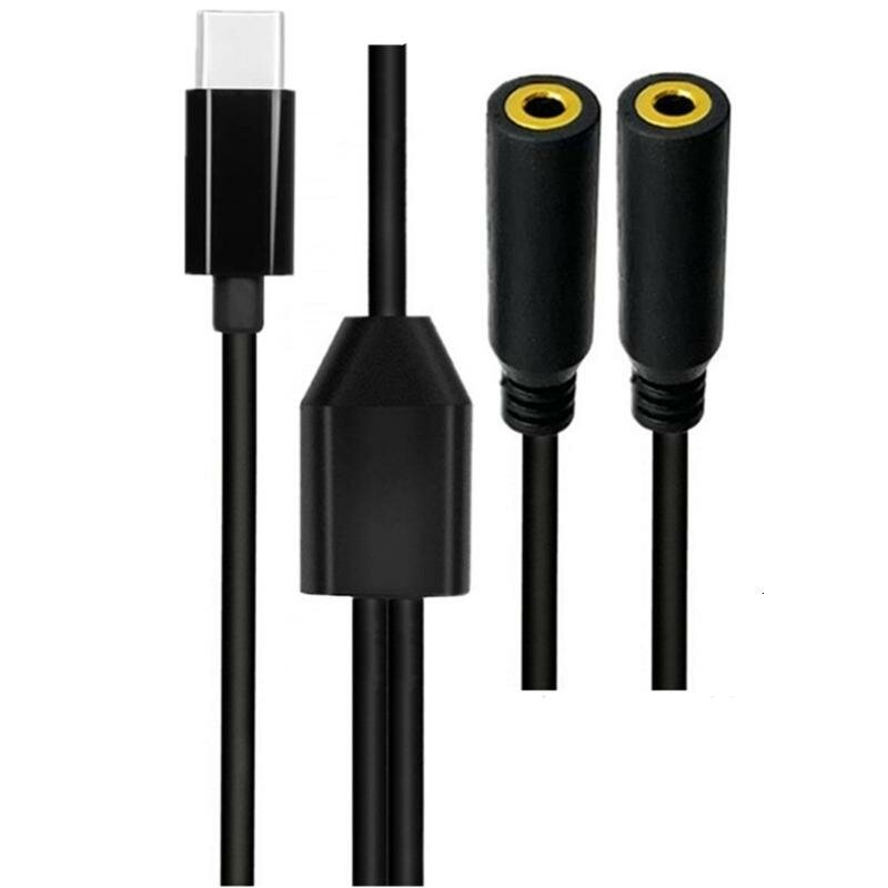 Разветвитель Type-C с поддержкой микрофона и зарядкой, От одного до двух