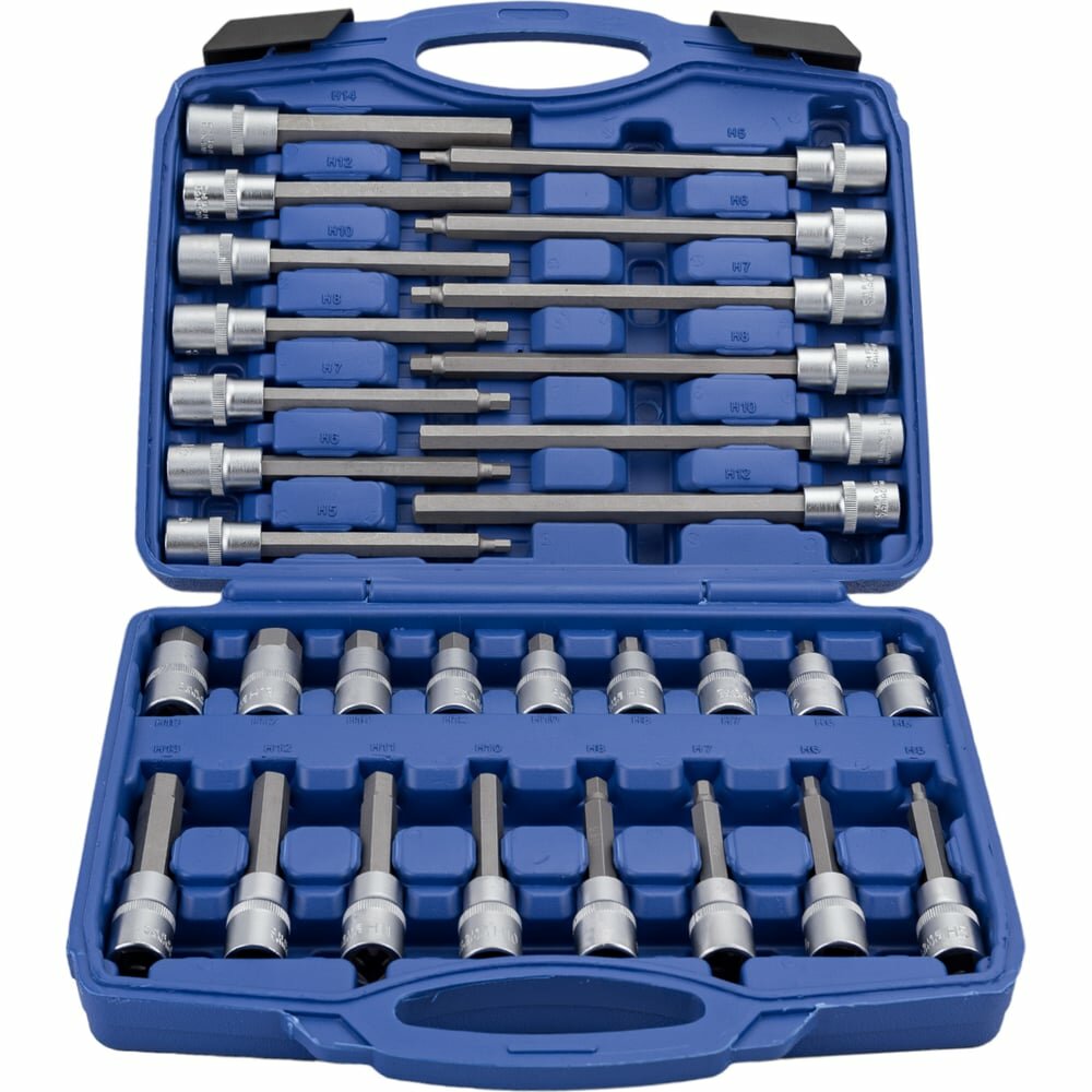 Набор головок со вставками HEX 5-19 мм, L55-200 мм, 30 предметов AV Steel AV-921065