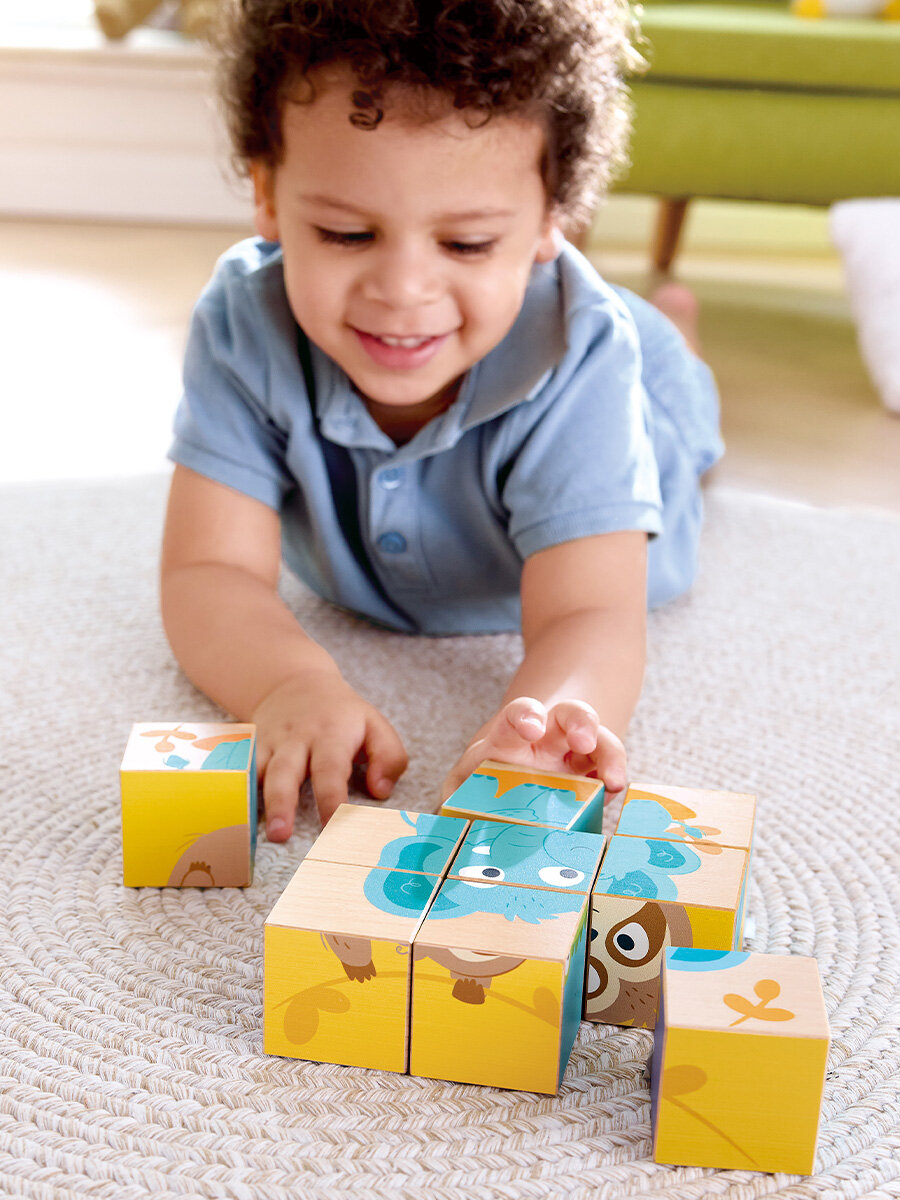 Игровой набор Hape "Кубики. Дикие животные", для детей от 2 лет, 9 кубиков