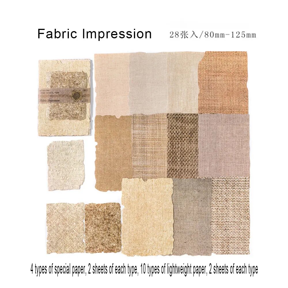 Бумага для скрапбукинга Fabric Impression, 28 листов