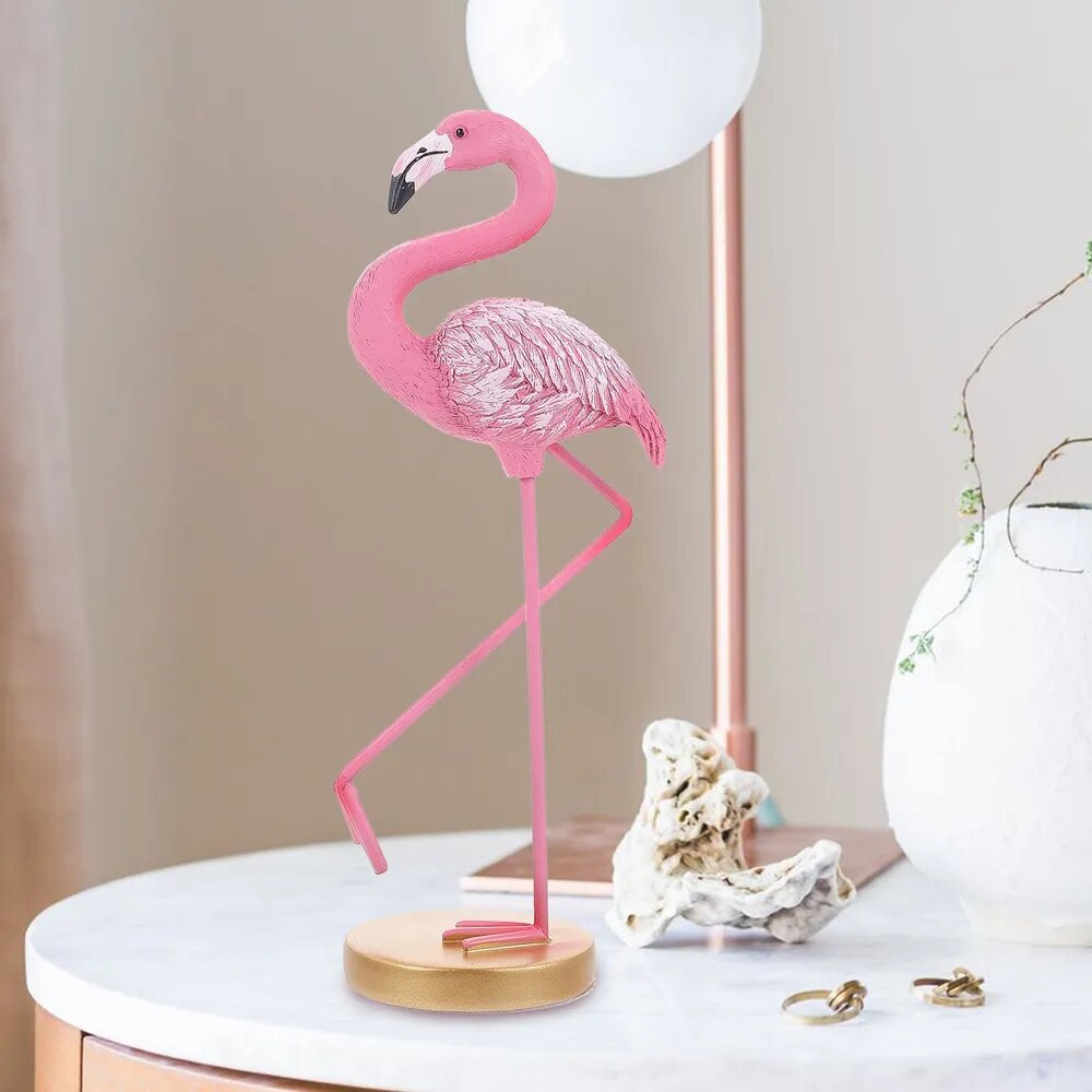 Изящная статуэтка фламинго для декора полок и каминов, 10x4x25.5 см