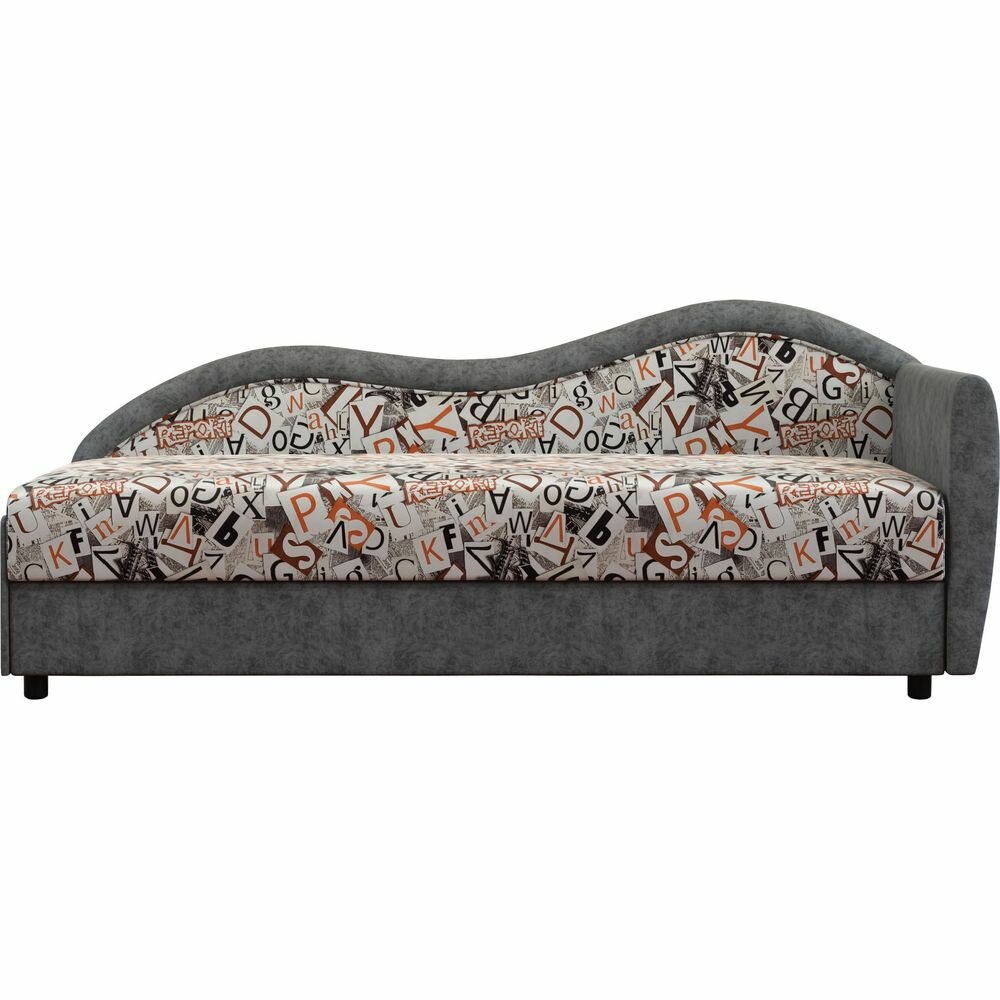 Диван тахта МебелПром Юля Плюс У А54 флок серый