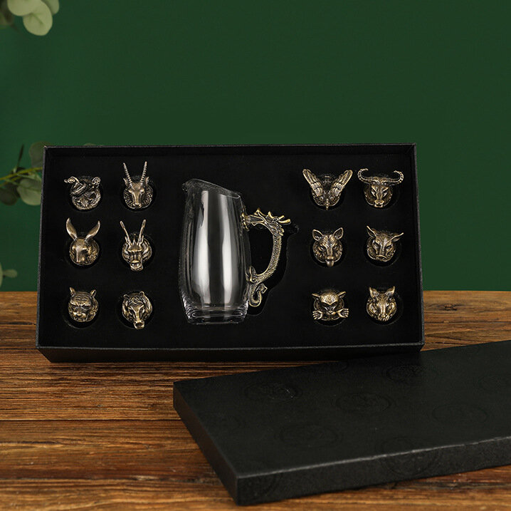 12-чашечный набор для белого вина с разделителем для алкоголя, хрустальные бокалы, китайский стиль, маленькие бокалы для вина, рюмки для домашнего использования