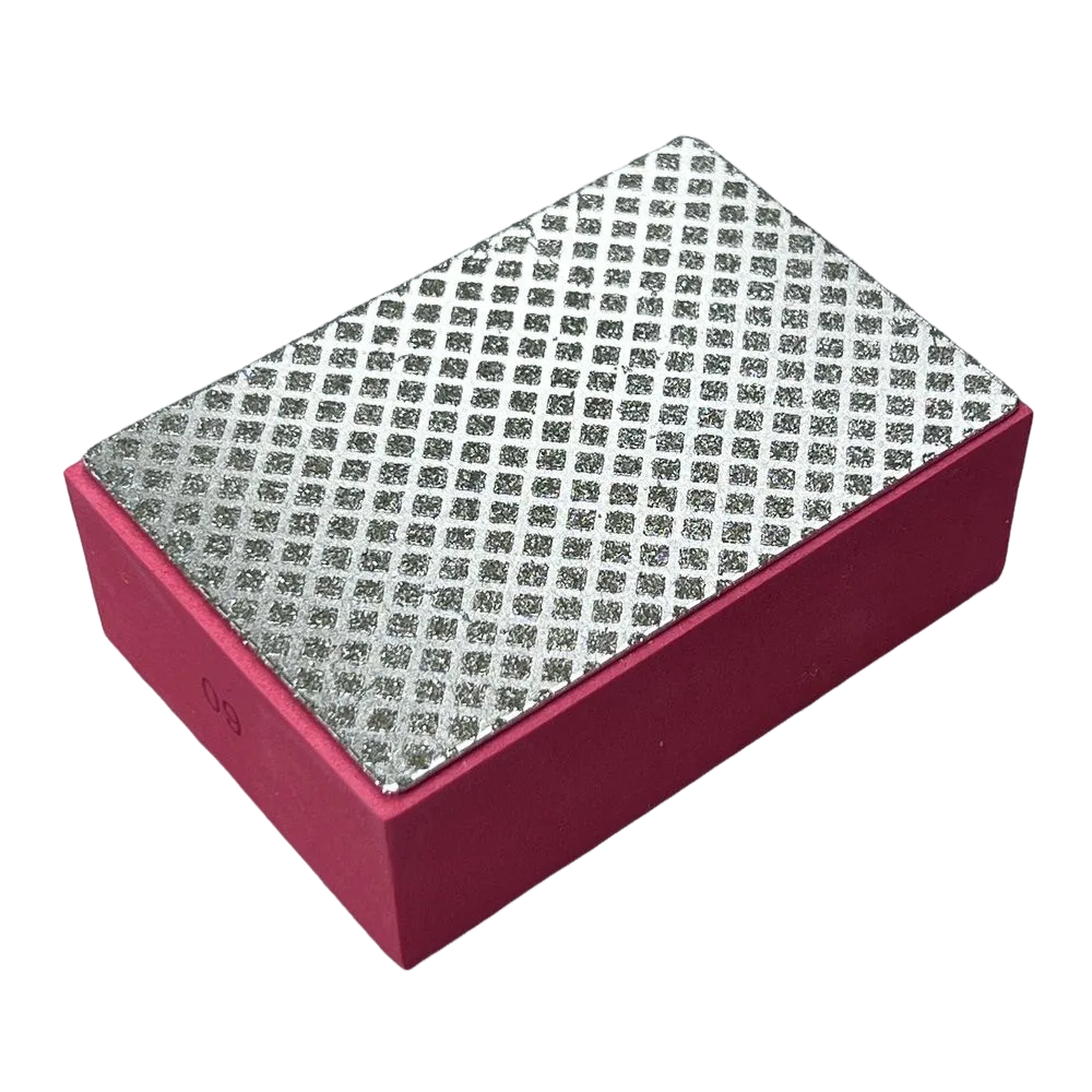 Алмазная губка для шлифовки сколов на кромке плитки, #400, зернистость P60, длина 90 мм, ширина 55 мм, толщина 30 мм, вес 50 г, материал ABS пластик, для керамогранита, ручной шлифовальный блок, единиц в товаре 1, страна изготовитель Китай