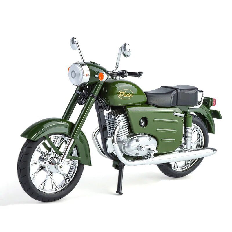 Модель мотоцикла JAWA 250 1:10 Зеленый, Green foam box