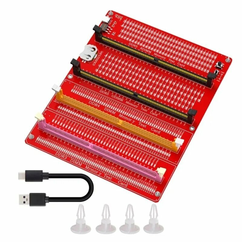 DDR3/4/5 RDIMM/UDIMM Память Тестер памяти со светодиодным индикатором USB C Кнопка тестирования источника питания компьютерная карта