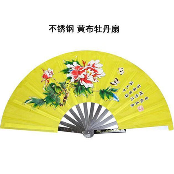 Веер из нержавеющей стали для тайчи, кунг-фу, боевых искусств, веер для выступлений, двойной железный веер с драконом, звуковой веер для боевых искусств, складной веер, продажа напрямую от производителя