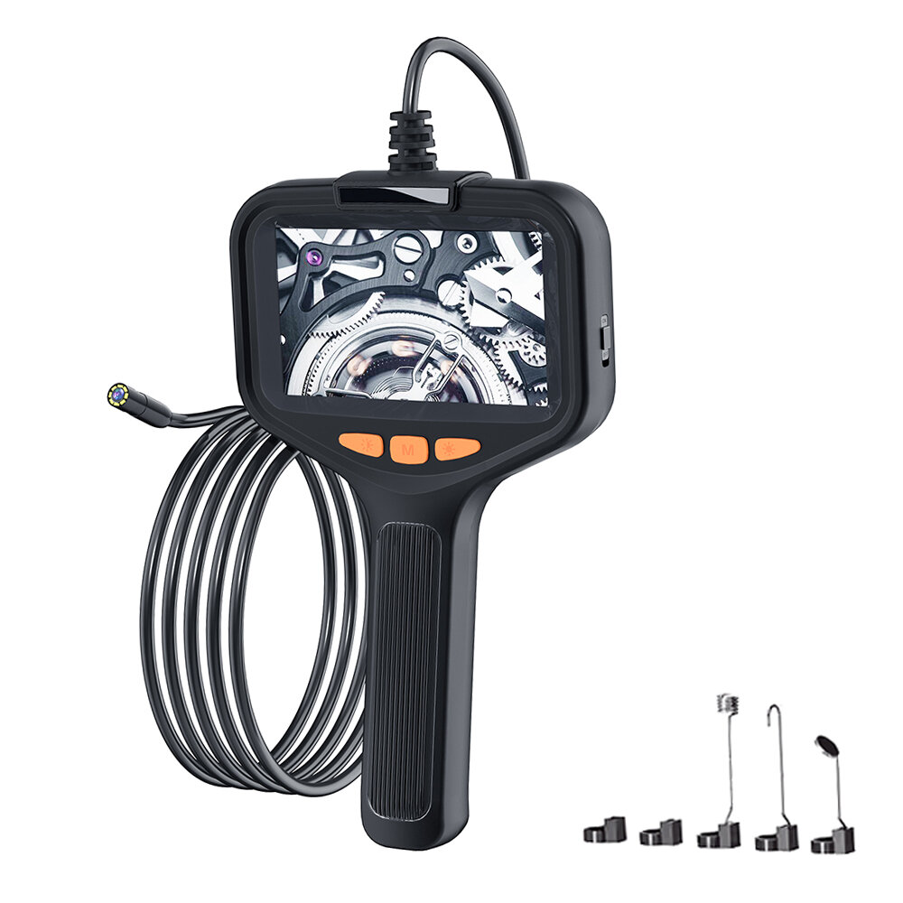 Camera с светом, HD 1080P Borescope с экраном 4.3 дюйма, 8 регулируемых светодиодных светодиодов, Камера для осмотра с жестким шнуром 16.4 футов, черный цвет, разрешение 1920*1080, длина провода 5м/16.4ft, диаметр провода 4.2мм, количество