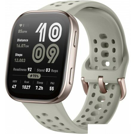 Умные часы Amazfit Bip 6 (титановый, с светло-серым силиконовым ремешком)