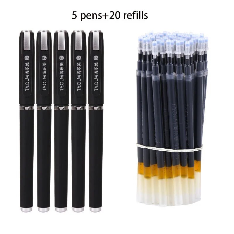 Гелевые ручки 25 шт, черные, карбоновые, для письма Черный, 1.0 mm, black