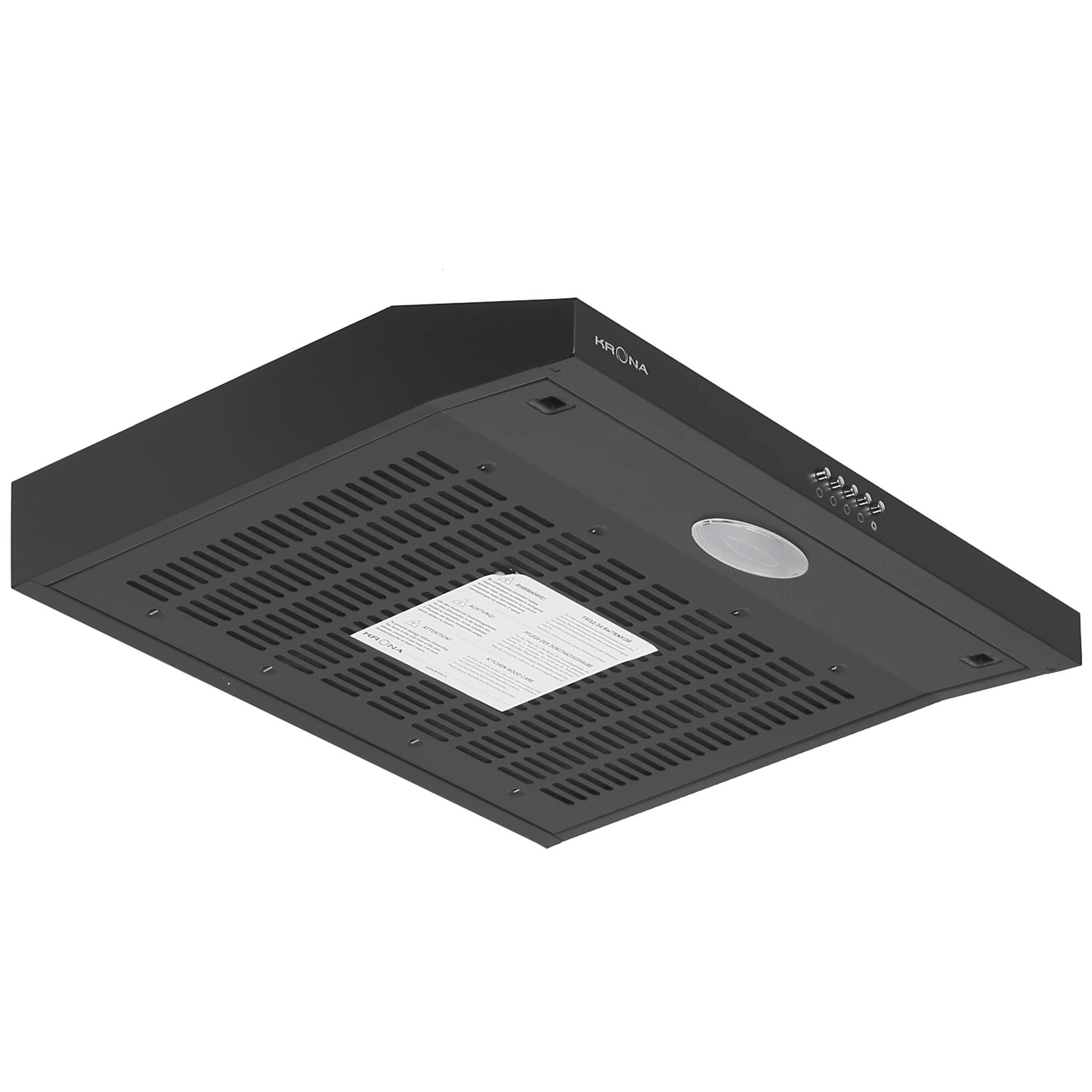 Вытяжка Krona Ermina, каминная, плоская, 60 см, 3 скорости, чёрная