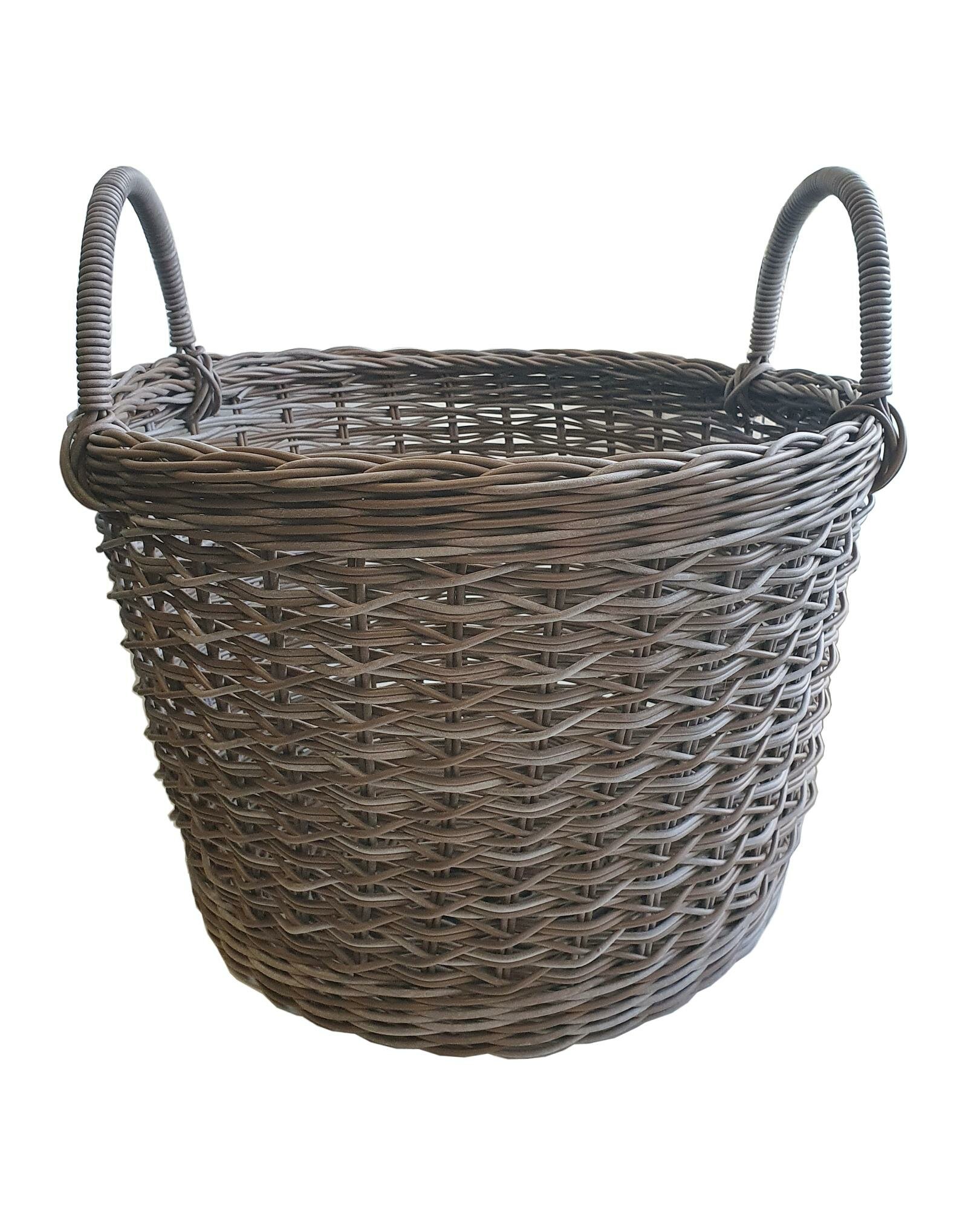 Корзина плетеная, ручная работа, искусственный ротанг, 30см, 2 ручки