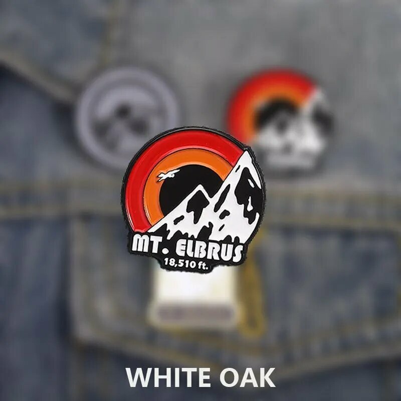 Нагрудный знак "Эльбрус" памятный значок с высочайшей горой России, сувенир для туристов и альпинистов