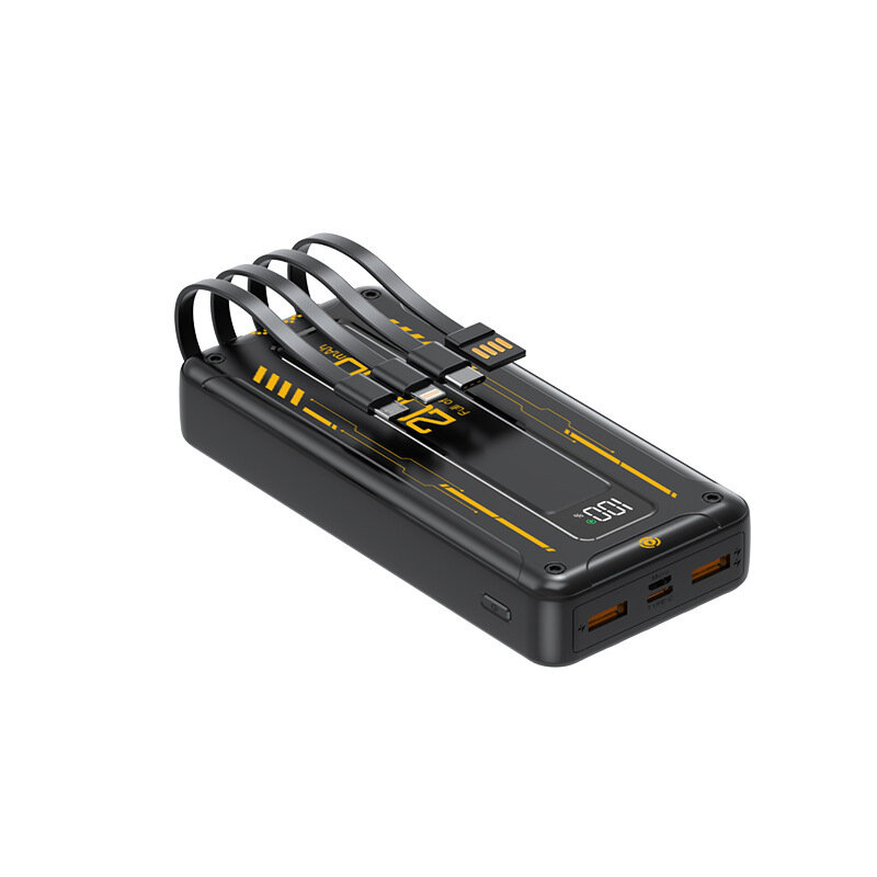 3C сертифицированный Power Bank 20000mAh со встроенным кабелем, супер быстрая зарядка, безопасный для самолета, оптовая продажа, настраиваемый мобильный источник питания