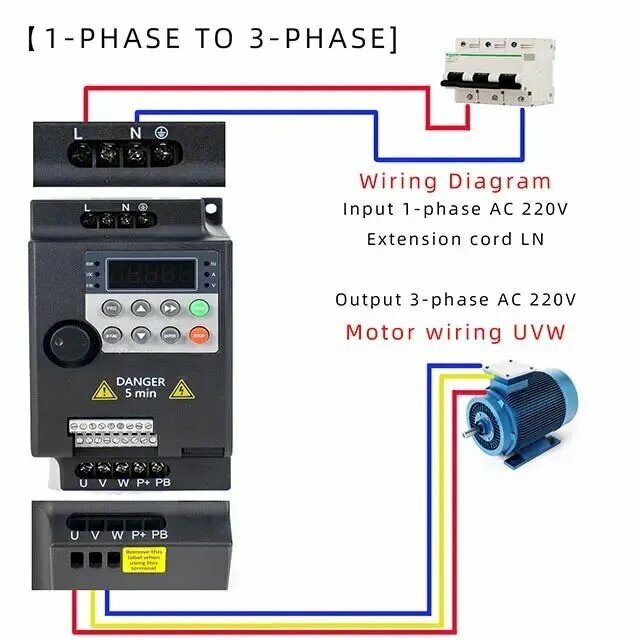 Zuked310-220V, Векторный преобразователь частоты,4 кВт,220 В, Однофазный в трехфазный