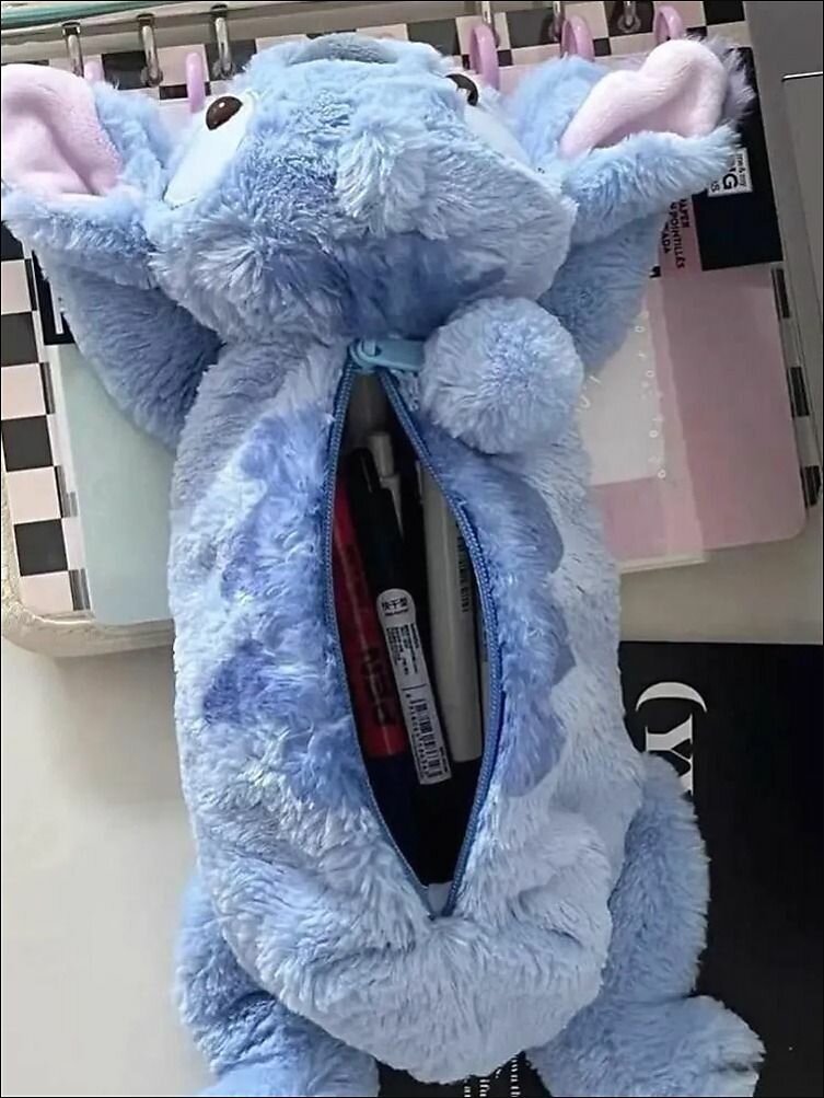 Милый плюшевый пенал в виде маленького животного для мультфильма Disney Стич . пенал-сумочка ручек, школьная сумка и канцелярских принадлежностей детей.