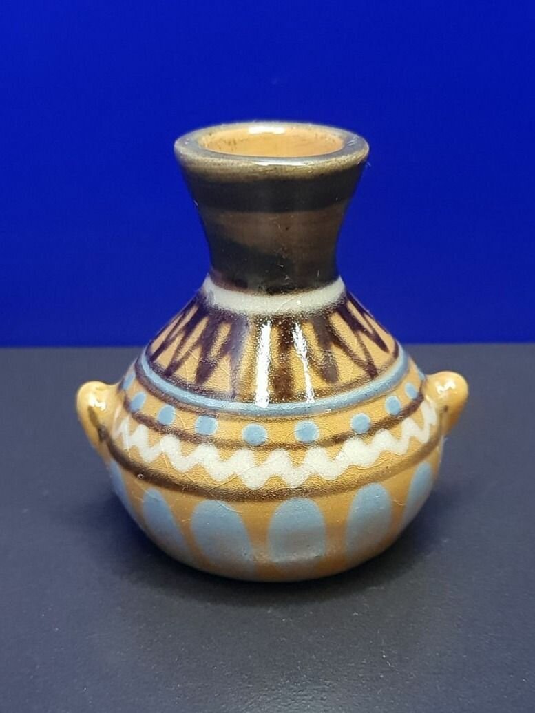 Интерьерная вазочка ручная роспись, 6 см, Васильковский майоликовый завод, СССР, 50-60е