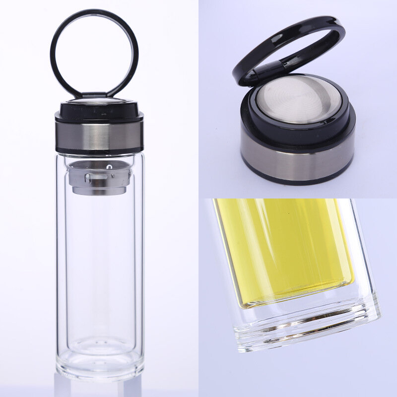 Промо-кружка с гравировкой, печатью логотипа, рекламная стеклянная кружка, оптовая продажа, двухслойная стеклянная кружка